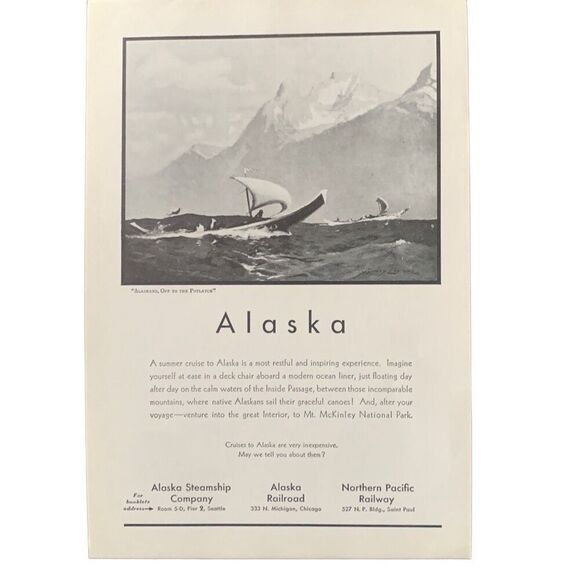 Alaska | Accents | Vintage 932alaska Summer Cruise Ad Advertisement ...